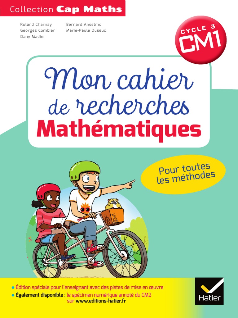 HATIER - Cap Maths CM1 - Cahier de Recherche Specimen (2018) | PDF ...