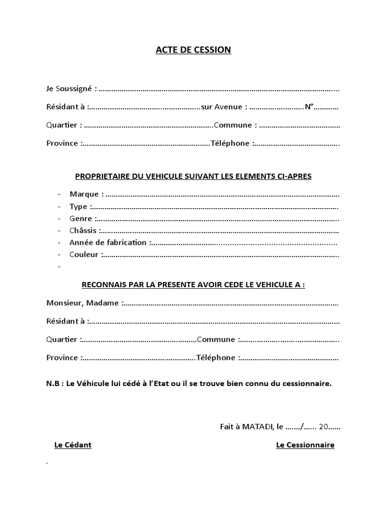acte de cession | PDF