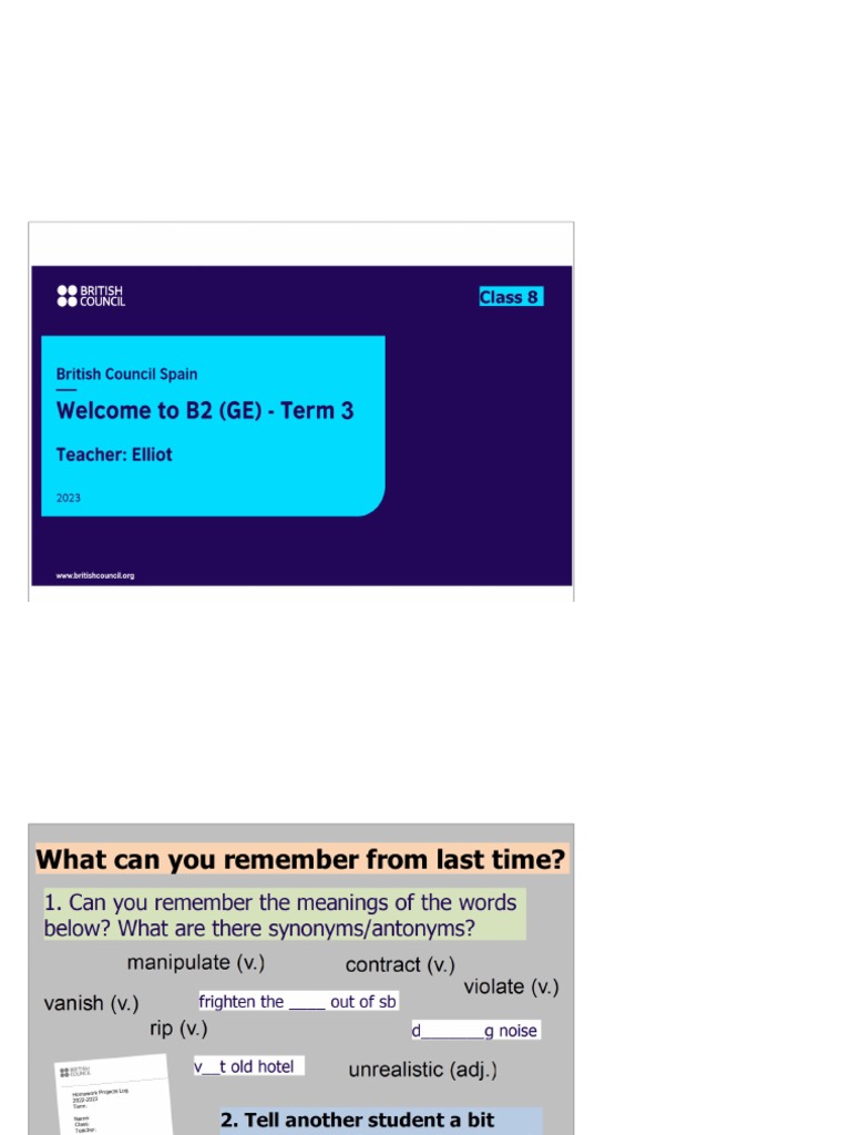 Class 8 (8c Listening, Word Formation + Vowel Sounds) | PDF