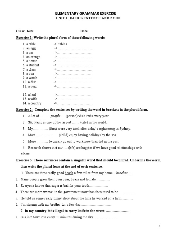 Unit 1 Exercise | PDF