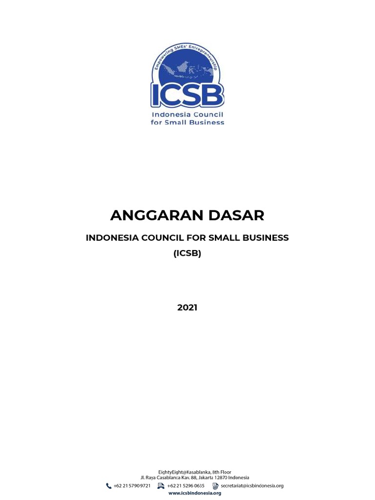 Anggaran Dasar ICSB Indonesia | PDF | Hukum