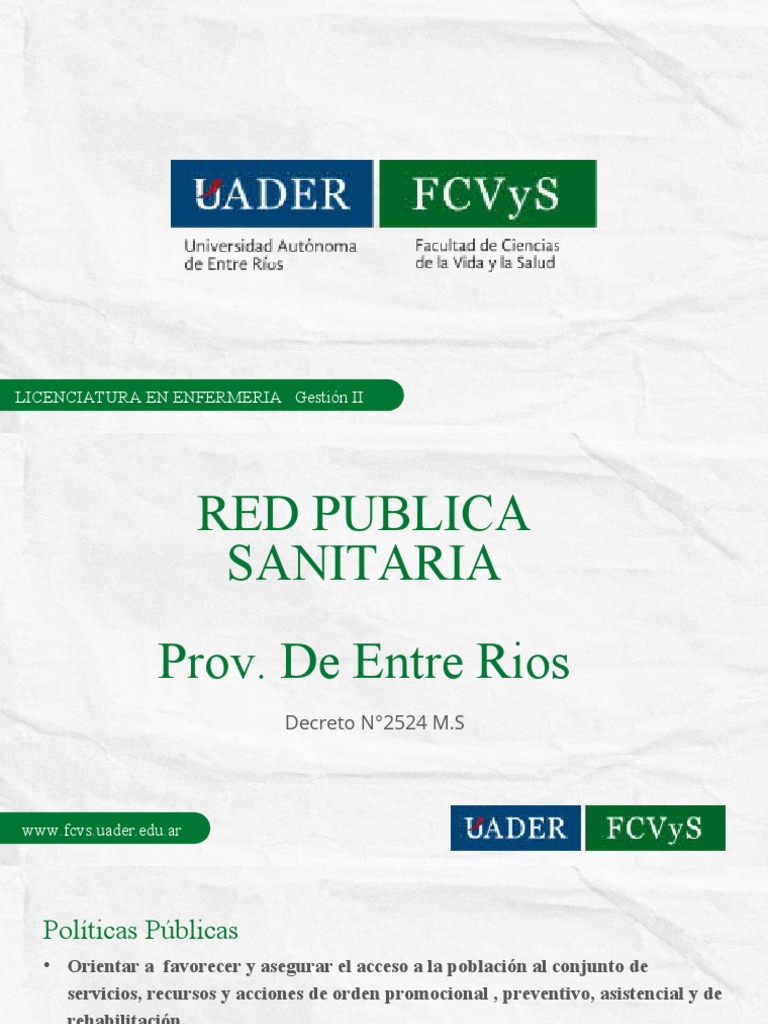 Clasificacion de Establecimientos Asistenciales-FCVyS-UADER.pot (1) | PDF