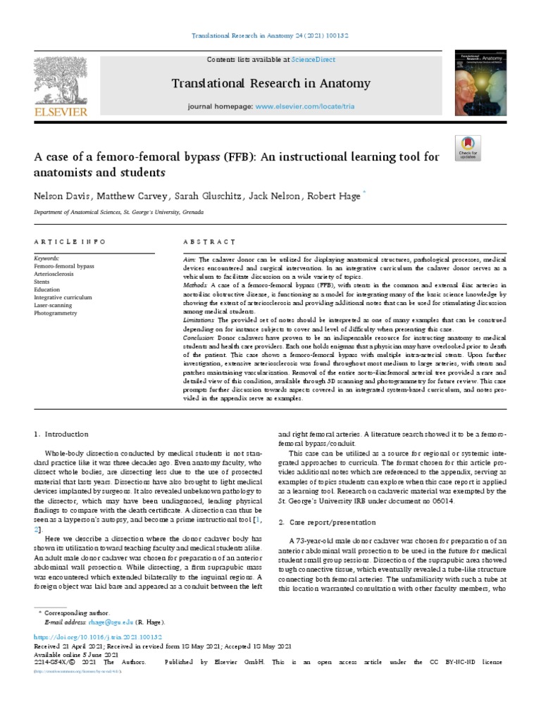 A Case Of A Femoro Femoral Bypass Ffb An Instructi 2021