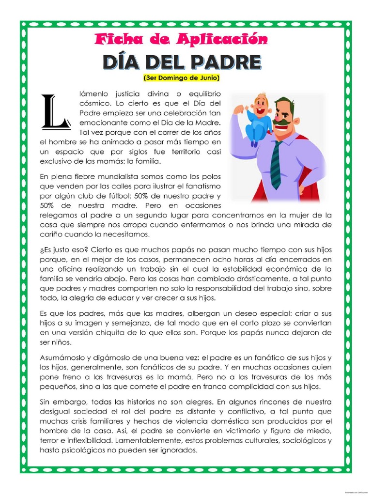 1° Sesión Com Leemos y Comprendemos Un Texto Día Del Padre Unidad 4 ...