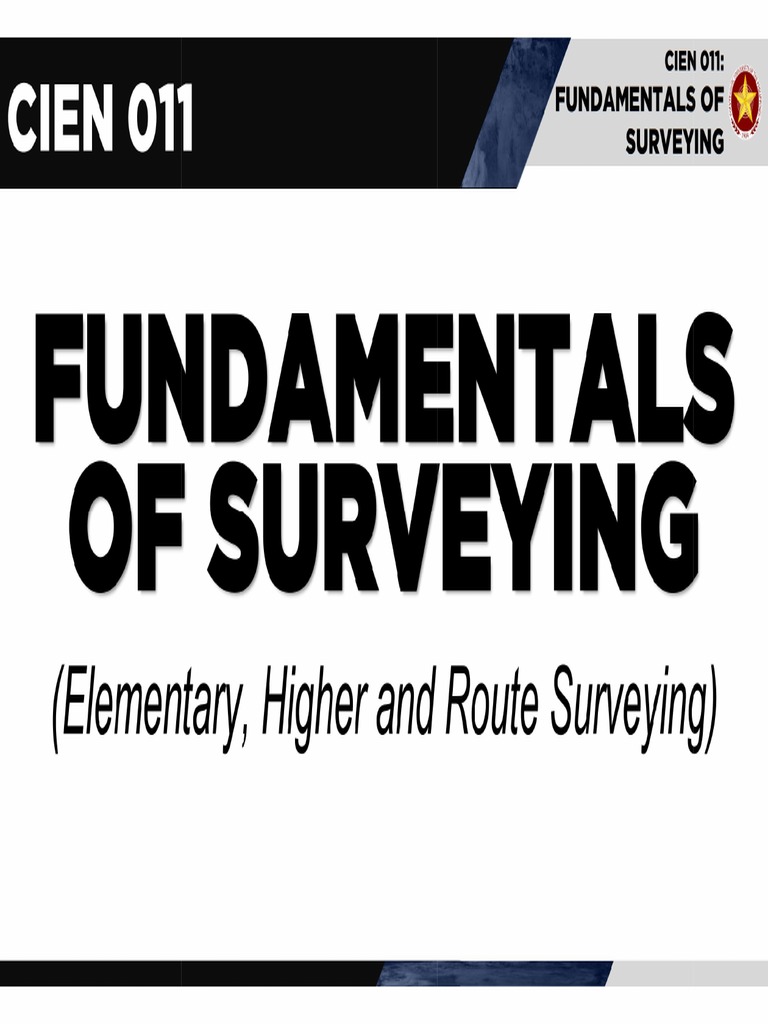 Cien 011 Fundamentals of Surveying (Notes For Quiz 1) | PDF