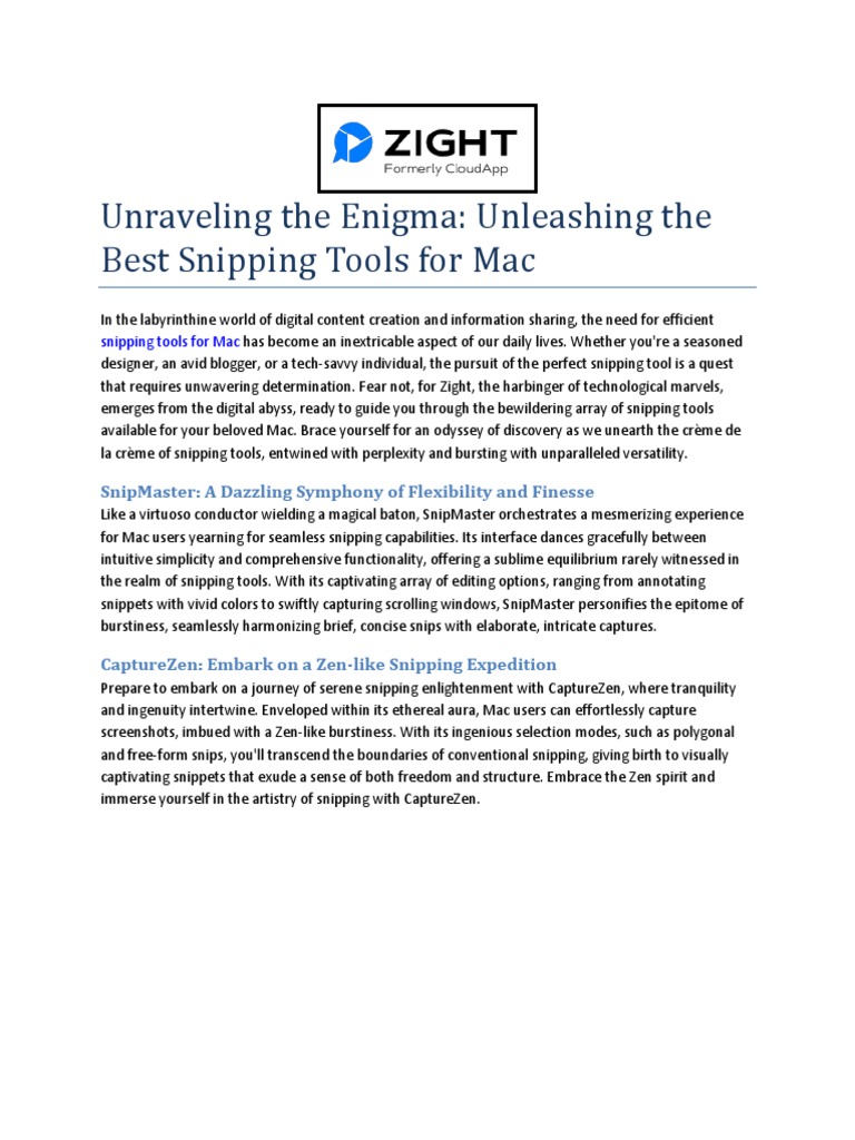 Unleashing The Best Snipping Tools For Mac | PDF | Computers ...