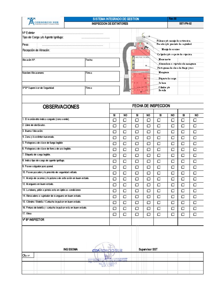 Formato Inspeccion de Extintores | PDF