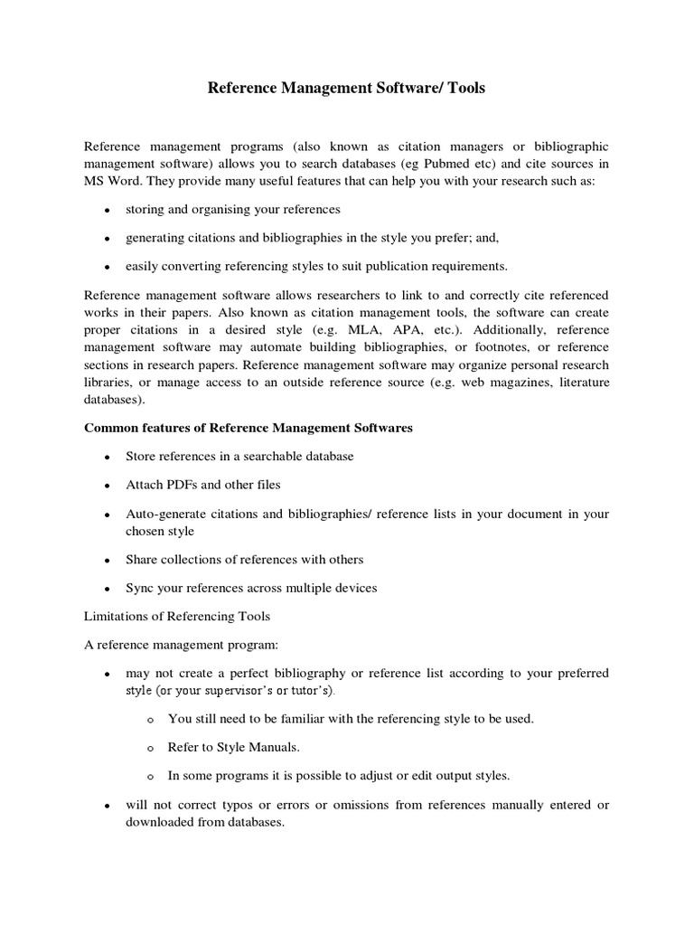 Reference Management Software | PDF | Software Development | Application Software