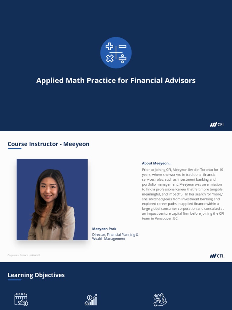 Applied Math Practice For Financial Advisors - Course Presentation | PDF | Mortgage Loan ...
