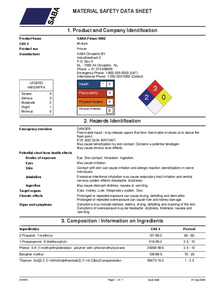 SABA Primer 9002 Safety Instructions | PDF