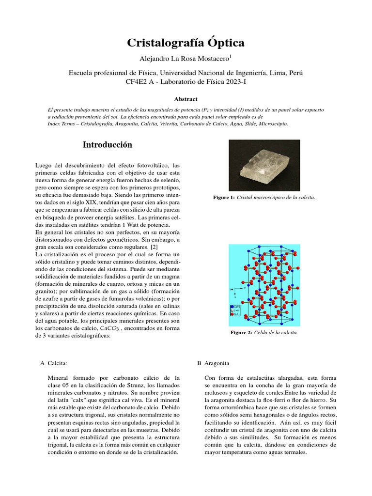 Cristalografía | PDF | Calcita | Minerales