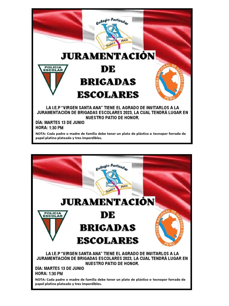 Invitacion para Los Brigadieres | PDF