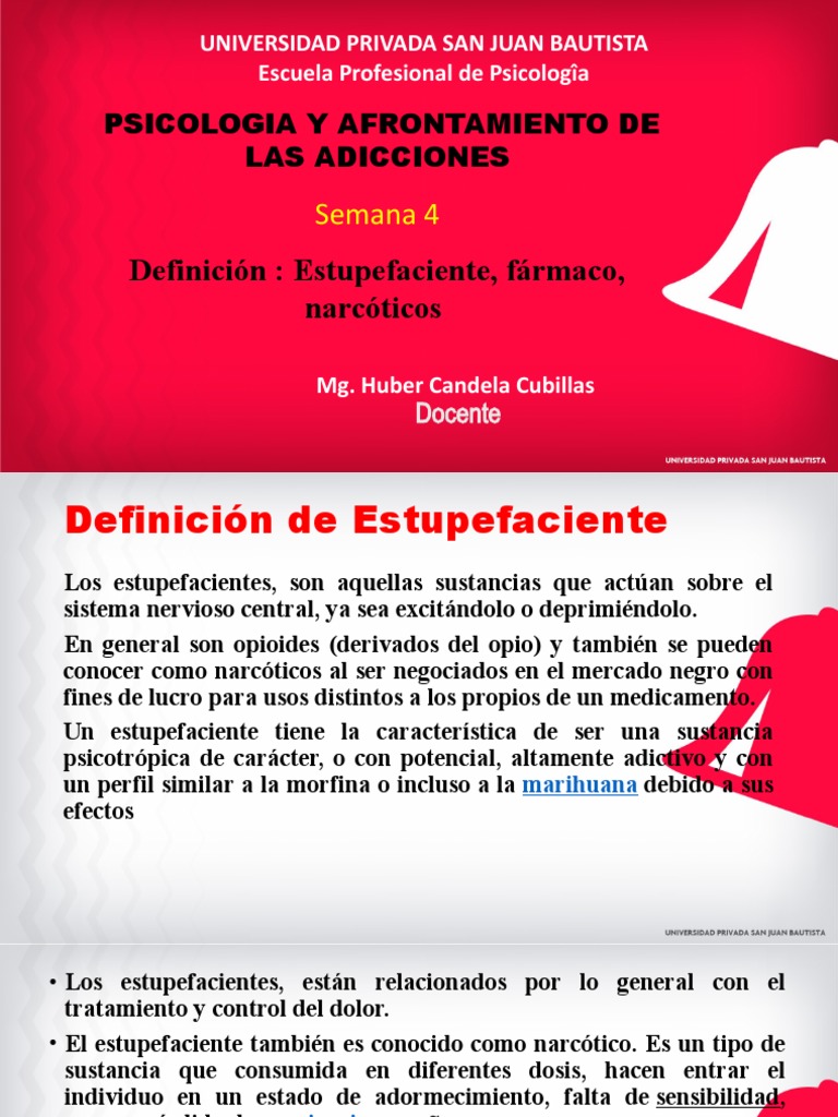 Def. Estupefaciente, Farmaco y Narcoticos | PDF | Drogas | Alucinógeno