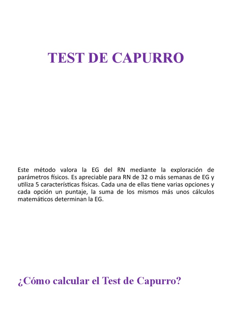Test de Capurro | PDF | Salud y bienestar