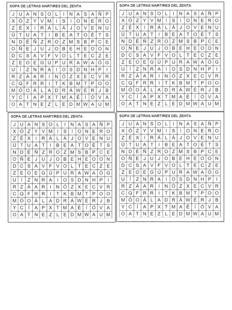 SOPA DE LETRAS | PDF