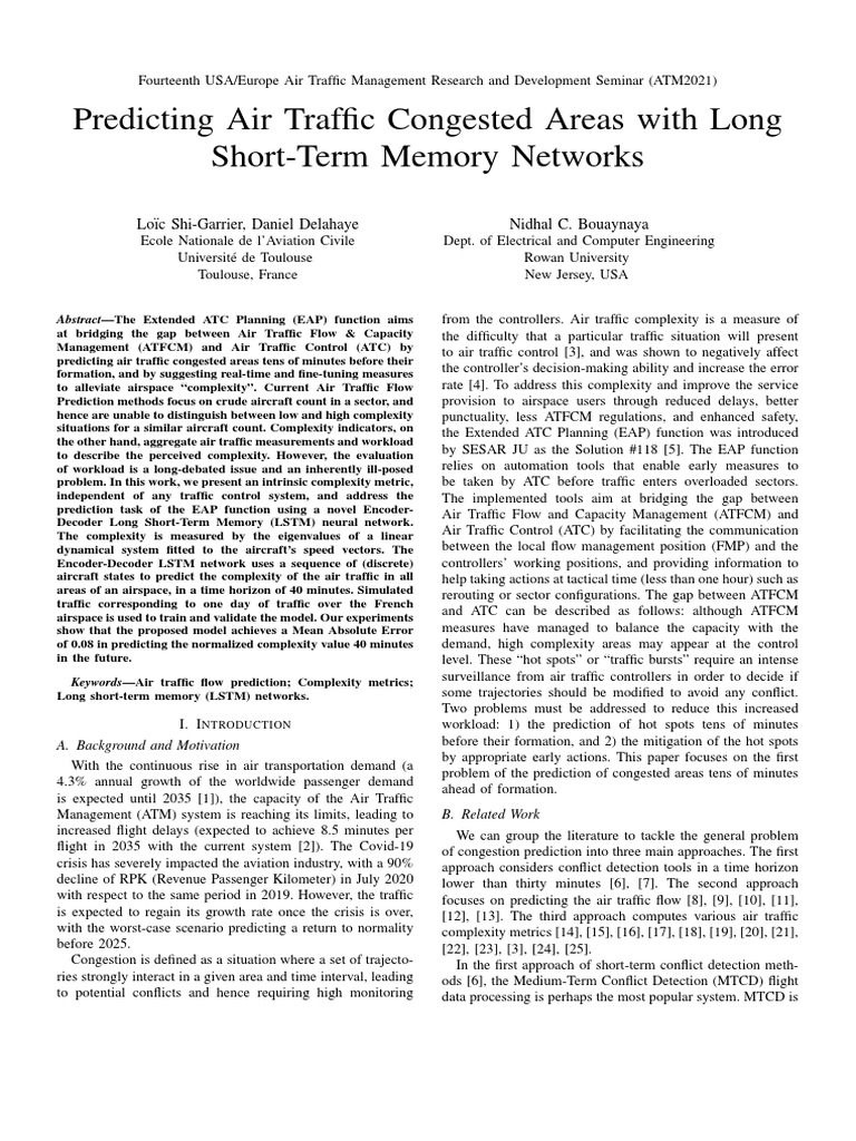 Predicting Air Traffic Congested Areas With Long | PDF | Air Traffic ...