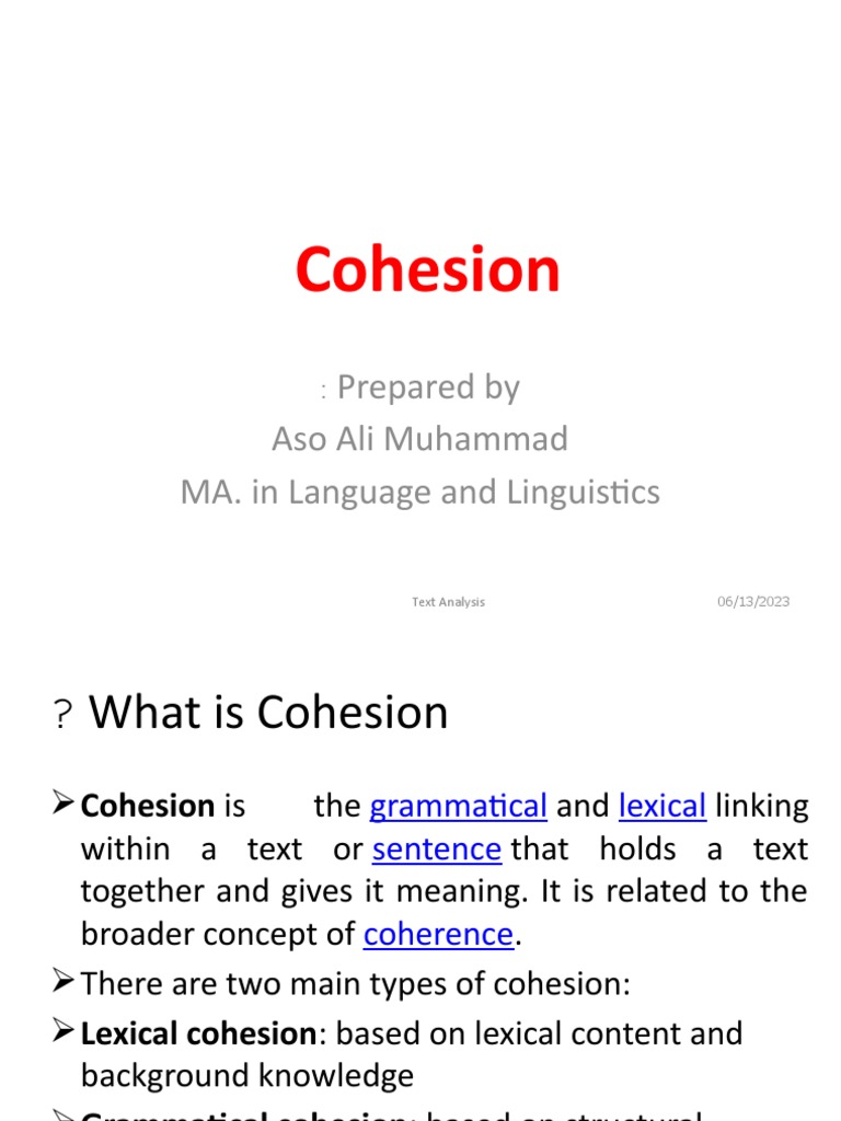Lexical Cohesion | PDF