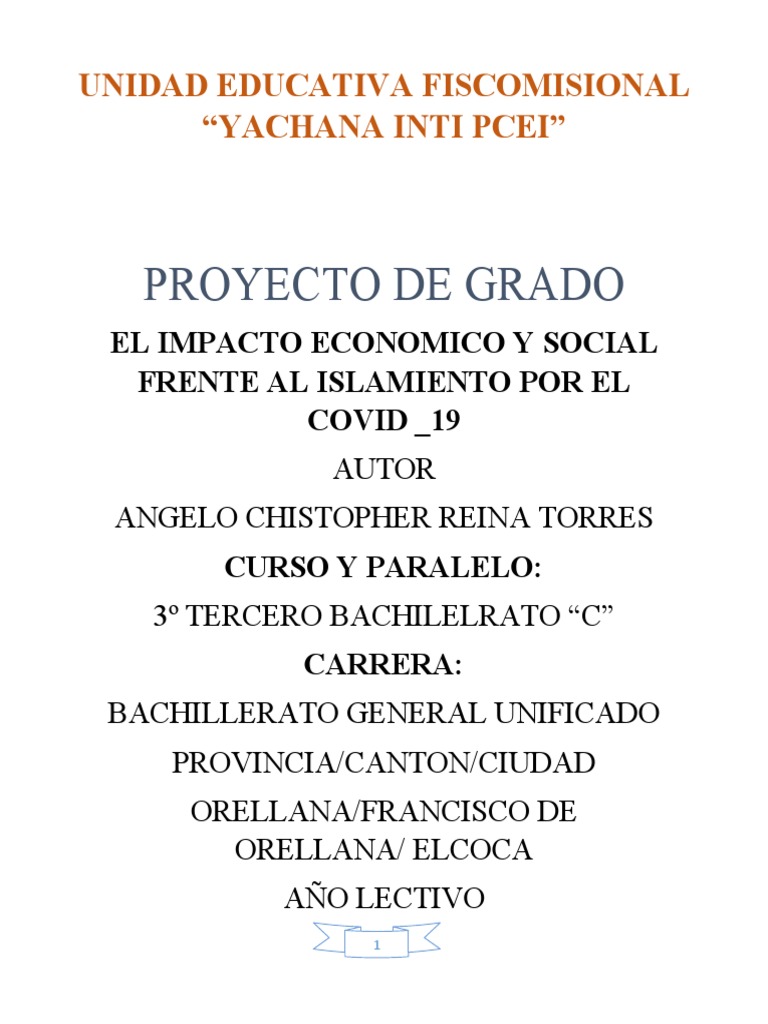 Proyecto de Grado | PDF | Economias