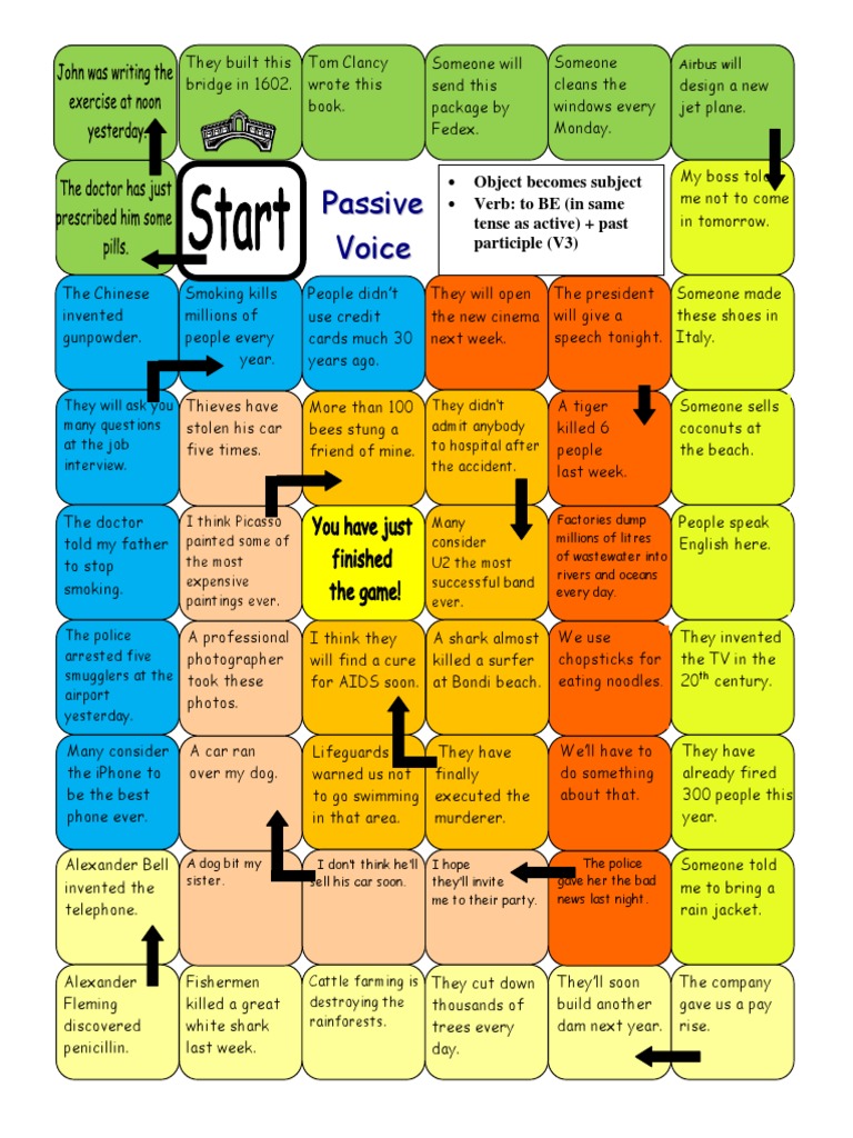 Board Game Passive Voice | PDF