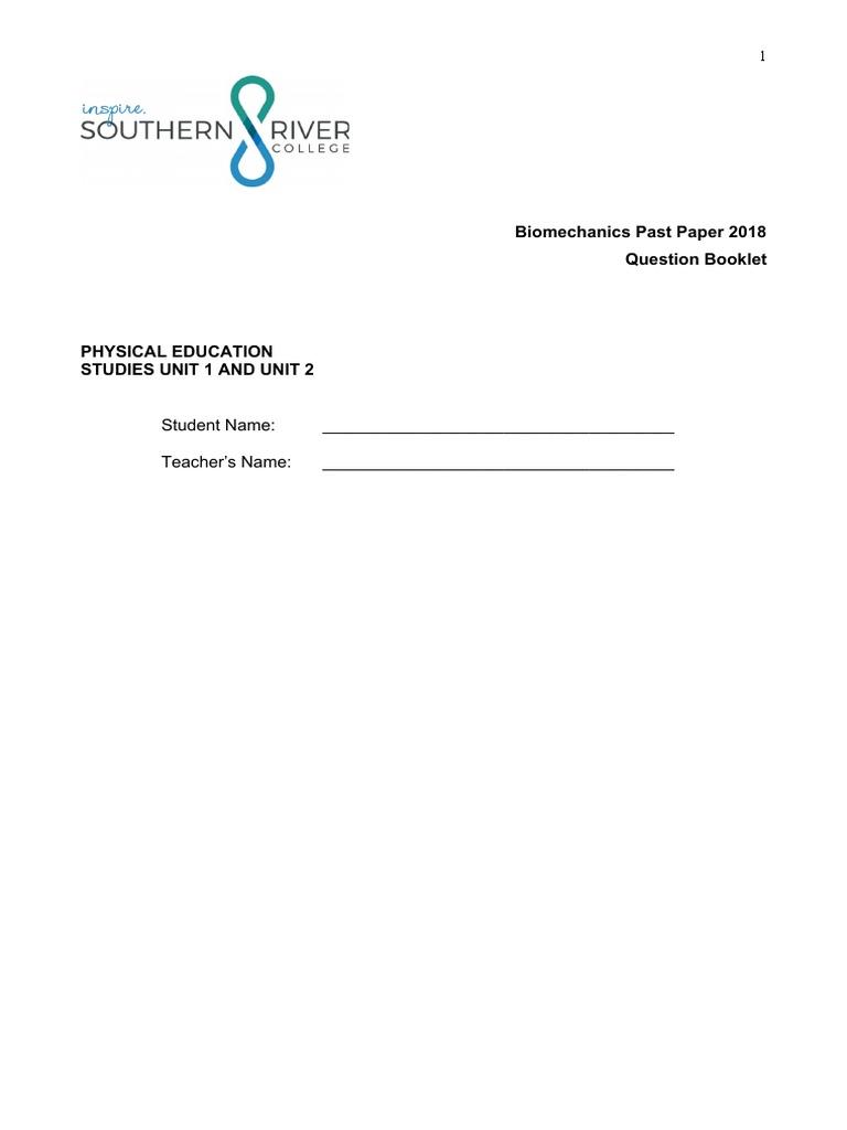 Biomechanics Exam Questions 2018 | PDF | Force | Newton's Laws Of Motion