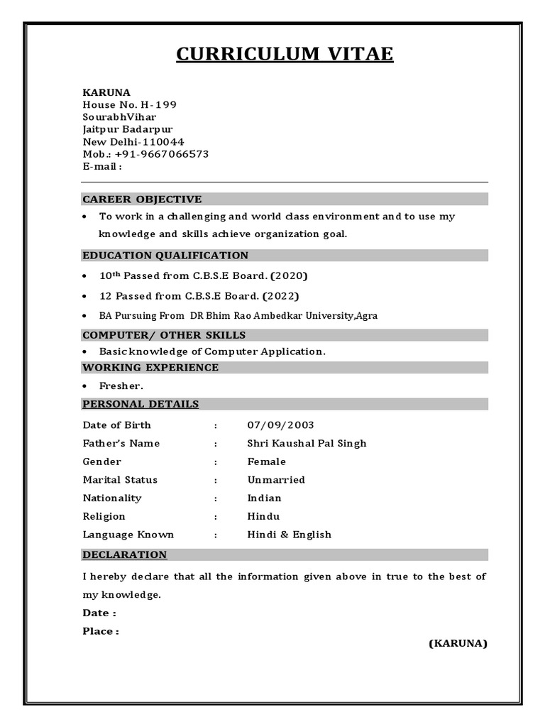 Karuna Resume | PDF