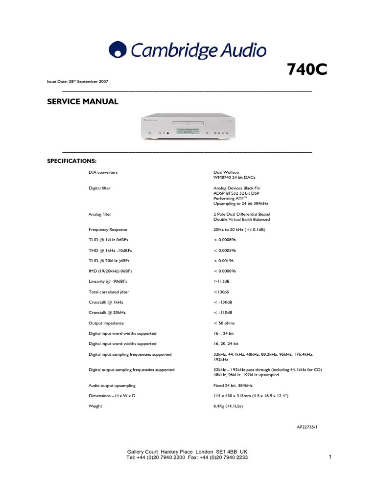 740C Azure Service Manual | PDF | Sampling (Signal Processing ...