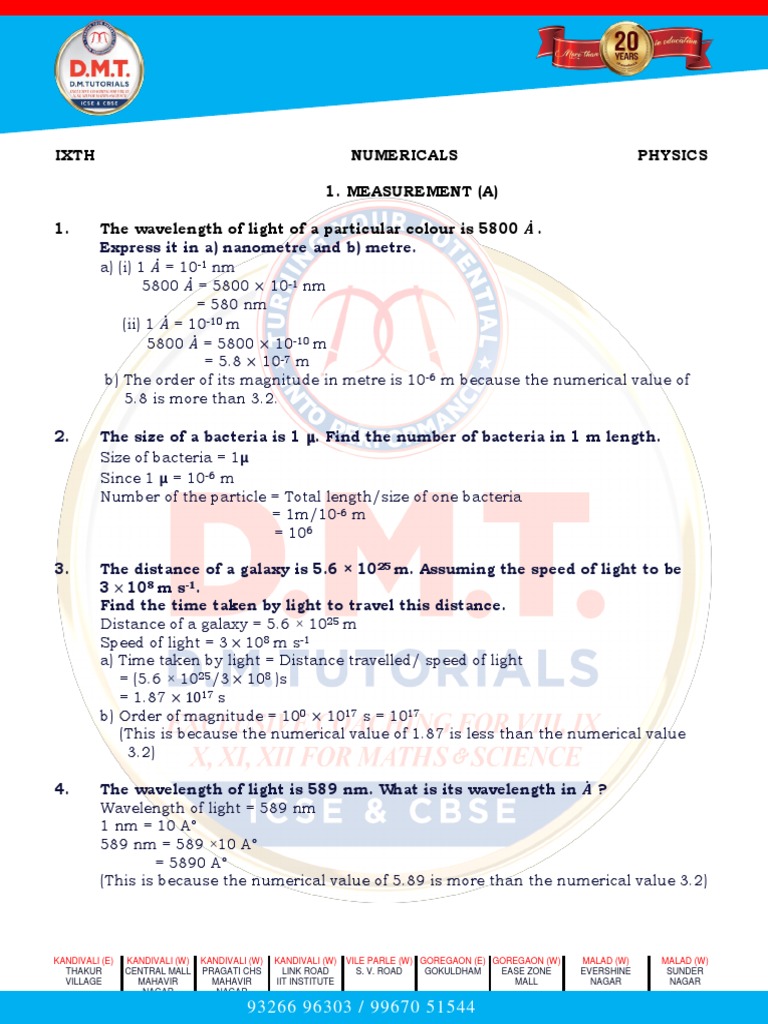 Ixth Numericals Final | PDF