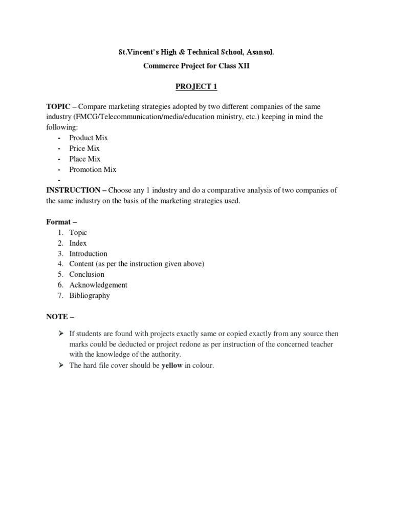 Commerce Project - STD 12 | PDF