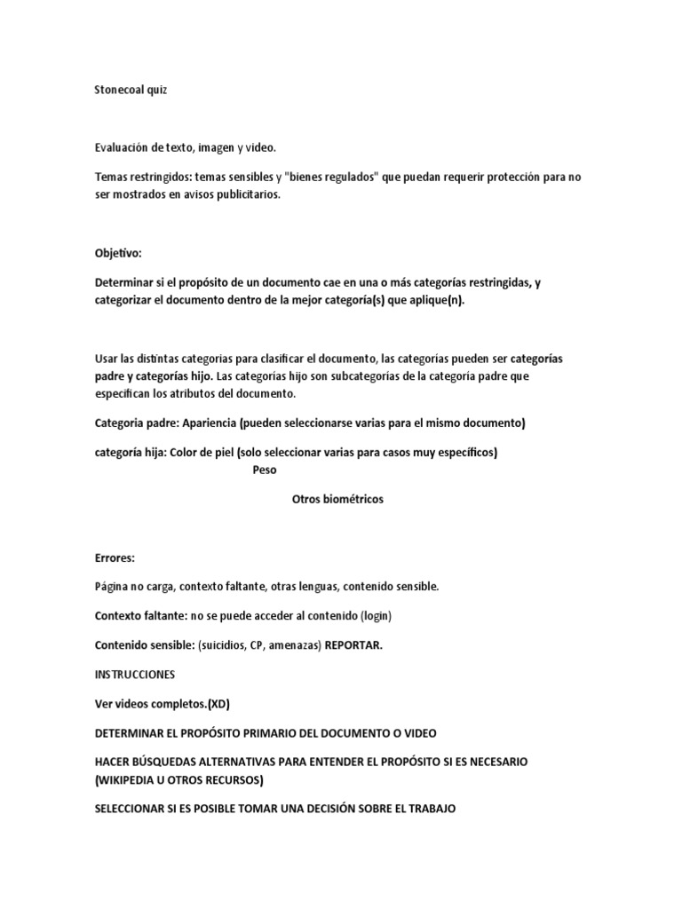 Clasificación de Documentos Stonecoal | PDF
