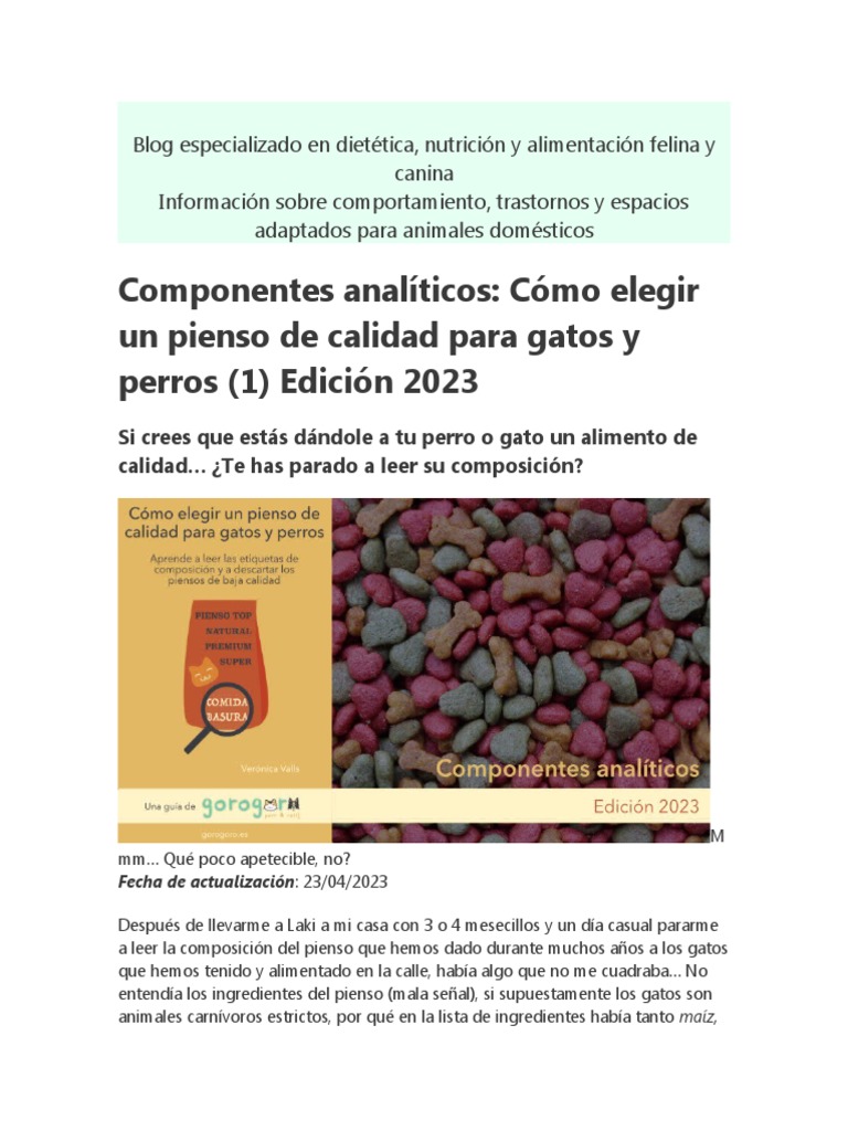 GORO GORO Blog Especializado en Dietética | PDF