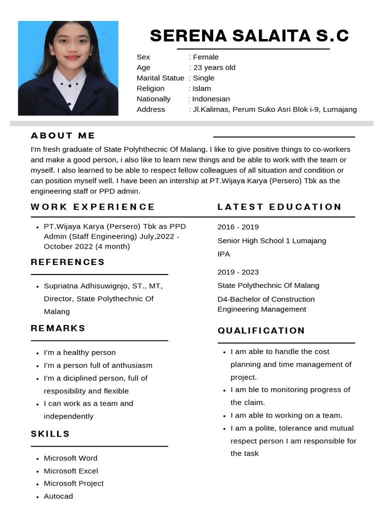 4MRK6 - 23 - Serena Salaita - CV and Resume Task | PDF