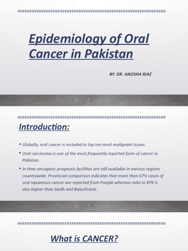 Epidemiology of Oral Cancer | PDF