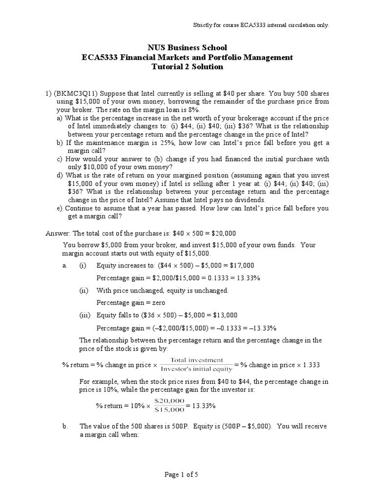 ECA5333 Tutorial 2 Solutions | PDF