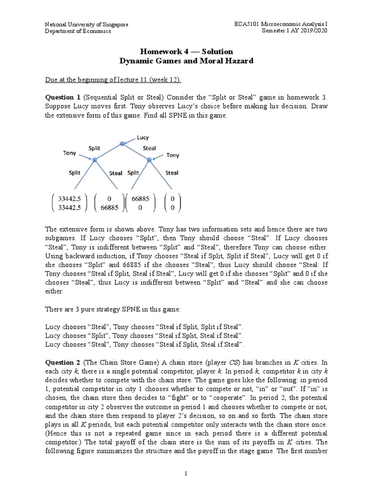 Homework 4 Solution | PDF | Game Theory | Financial Economics