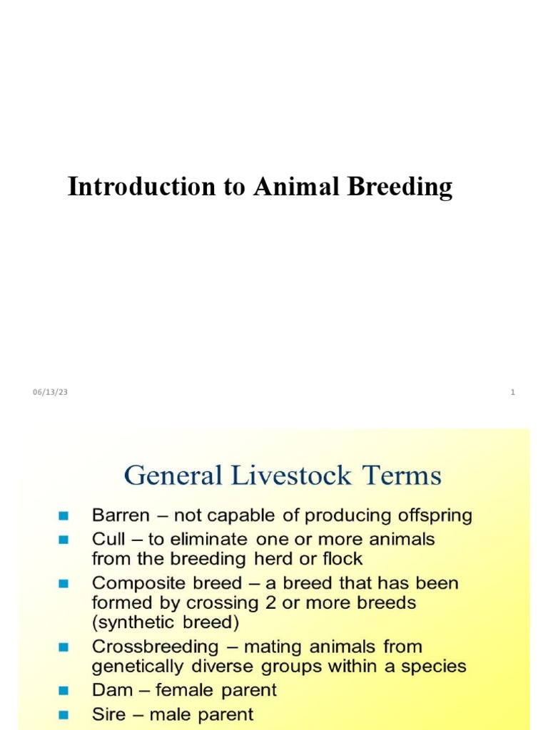 Animal Breeding | PDF | Dominance (Genetics) | Allele