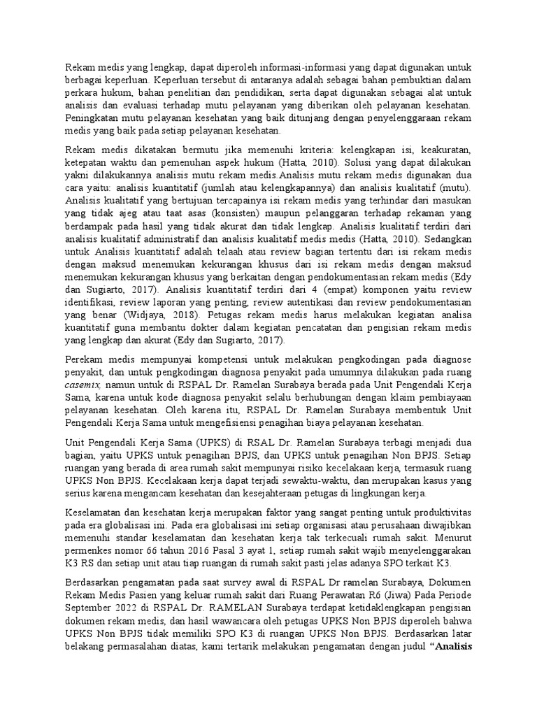 Casemix, Namun Untuk Di RSPAL Dr. Ramelan Surabaya Berada Pada Unit Pengendali Kerja | PDF