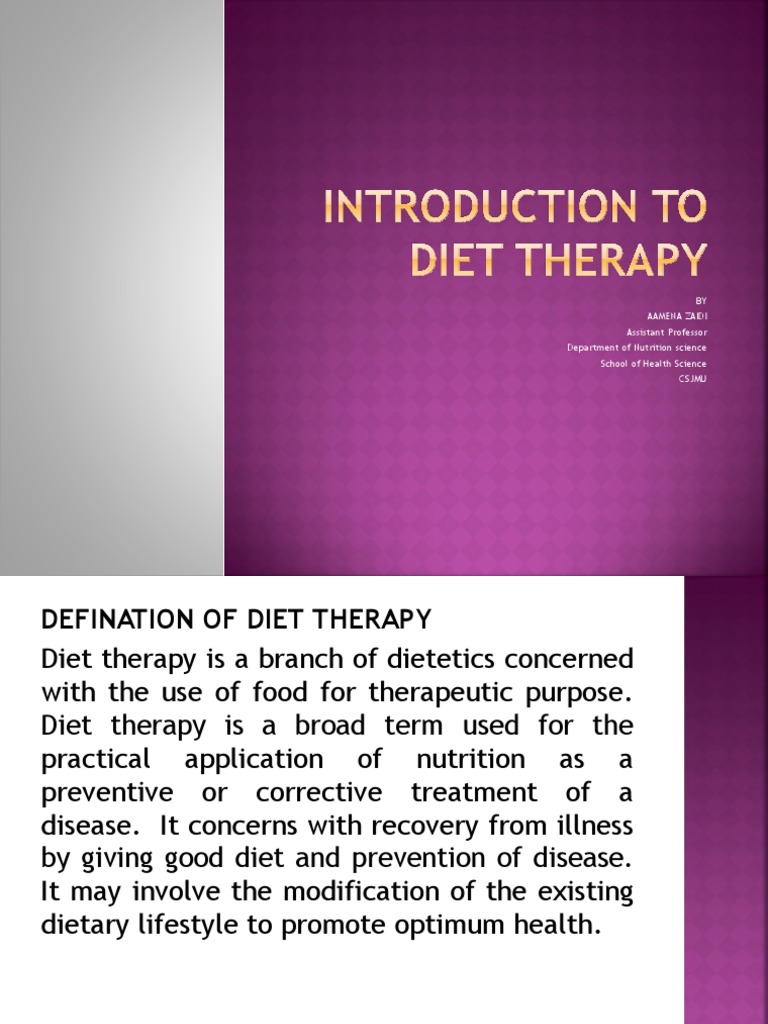 Introduction To Diet Therapy | PDF
