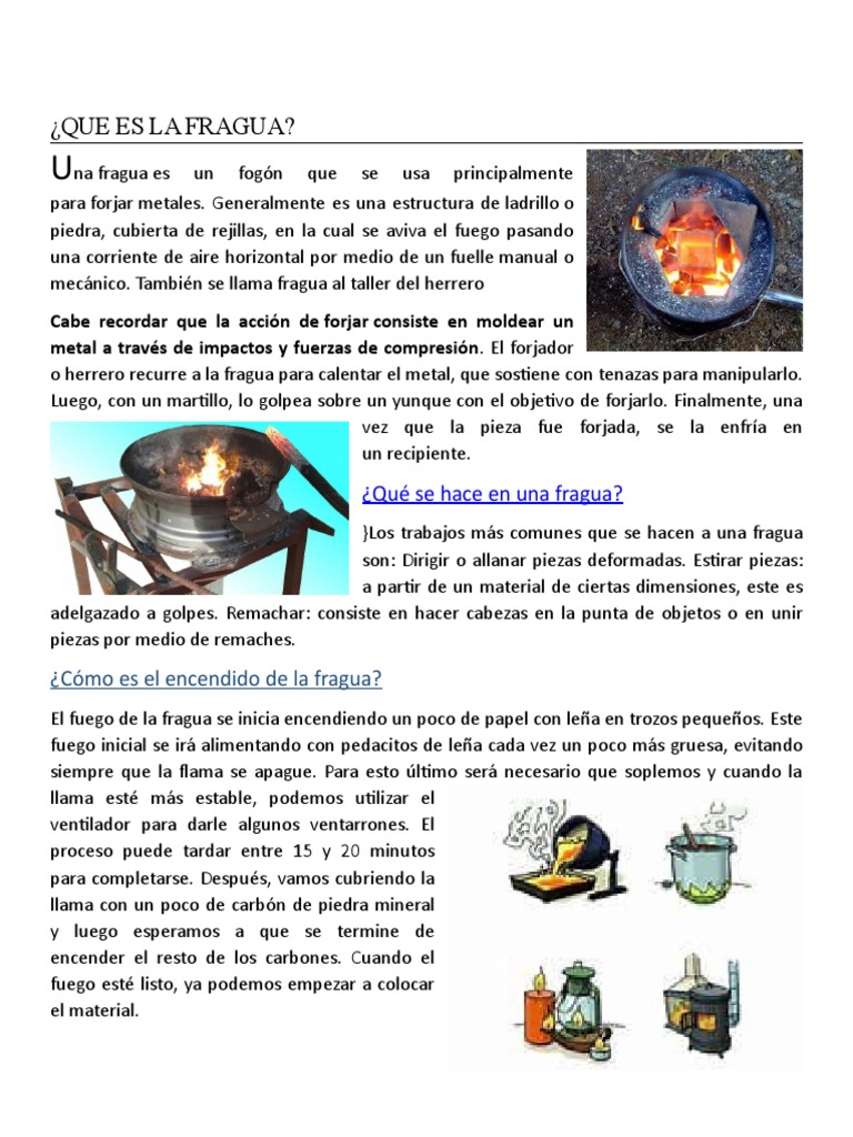 Qué es una fragua y su uso | PDF | Laminado (metalmecánica) | Fragua