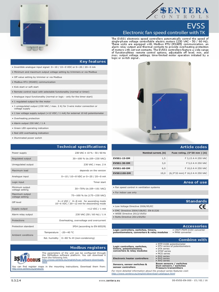 Electronic Fan Speed Controller With TK: Key Features | PDF