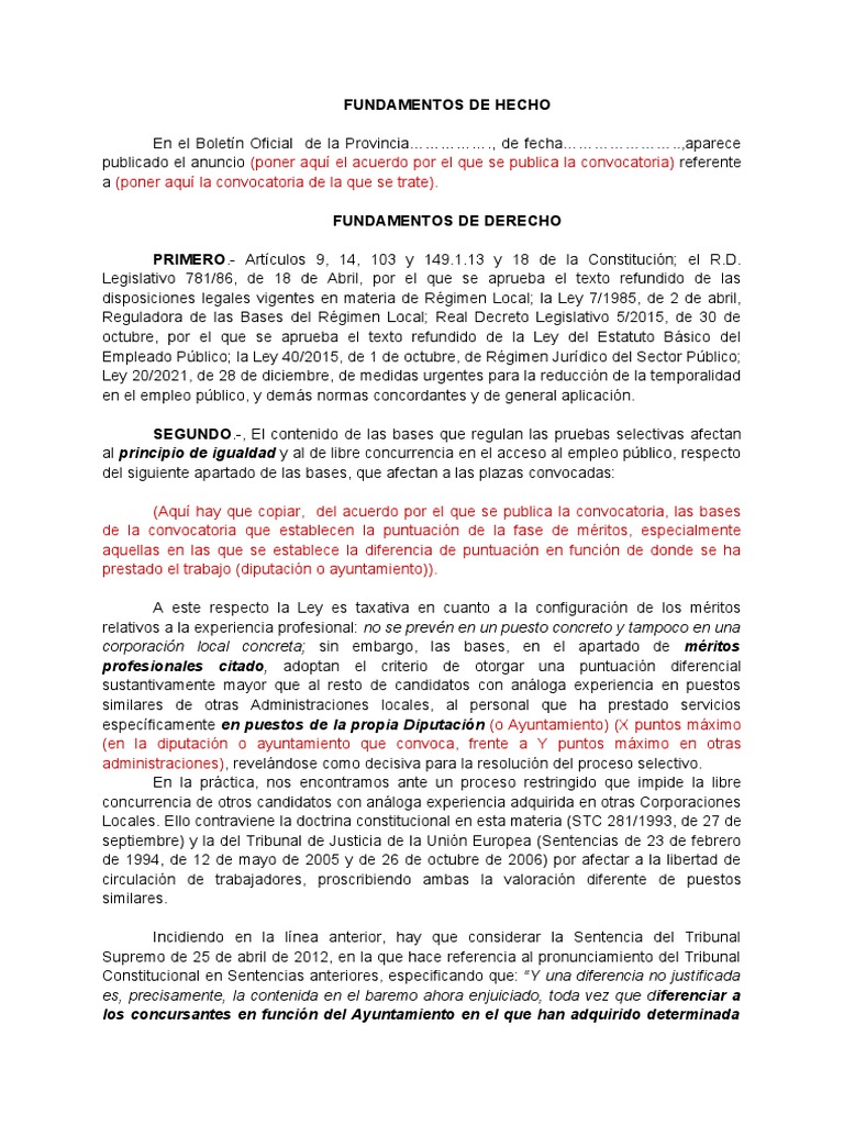 Modelo de Recurso de Reposición para Administración Local | PDF