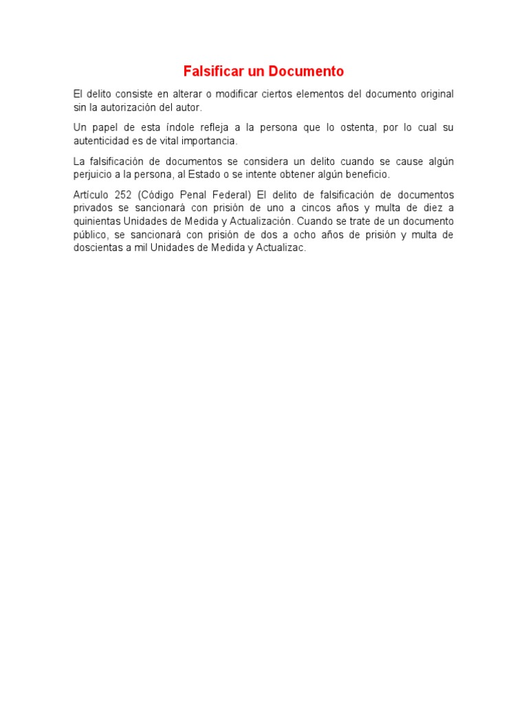 Falsificar Un Documento | PDF