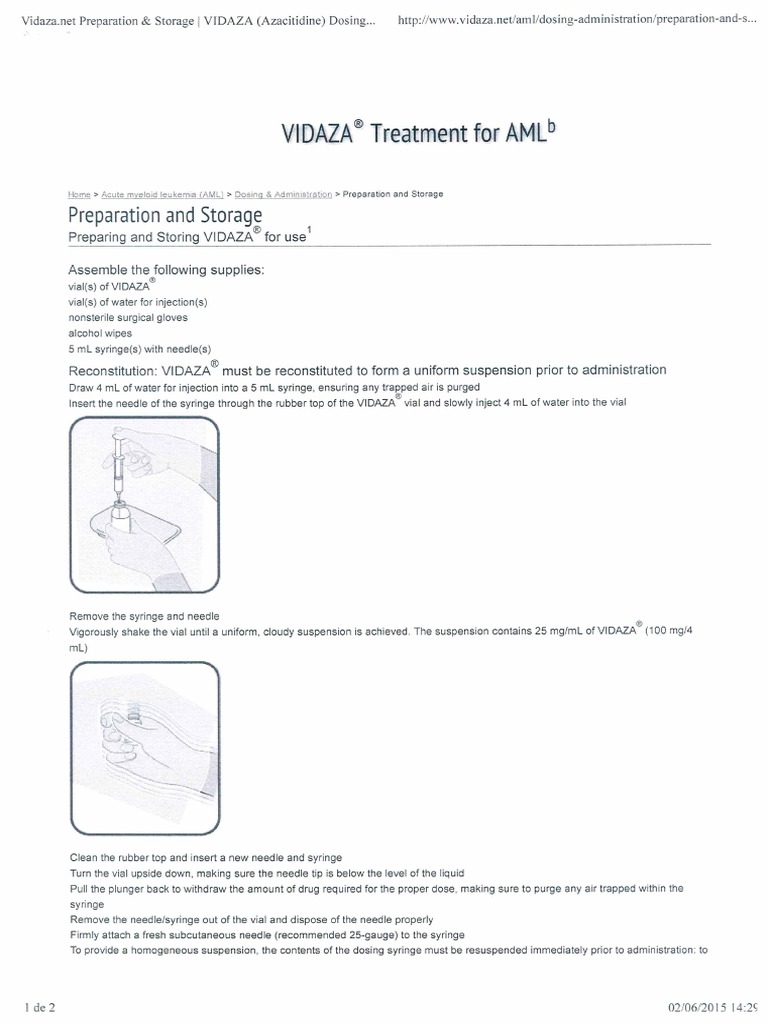 Azacitidine Preparation and Storage | PDF