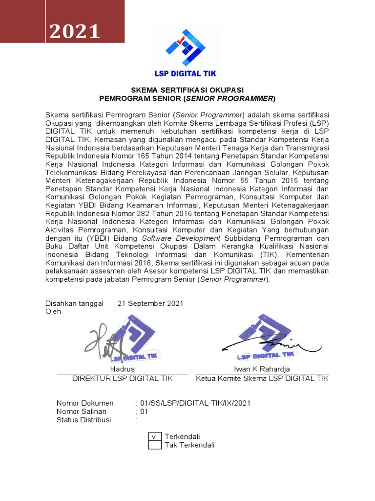 FR-SKEMA-01. DOKUMEN - PEMROGRAM SENIOR (Ok) 2 | PDF