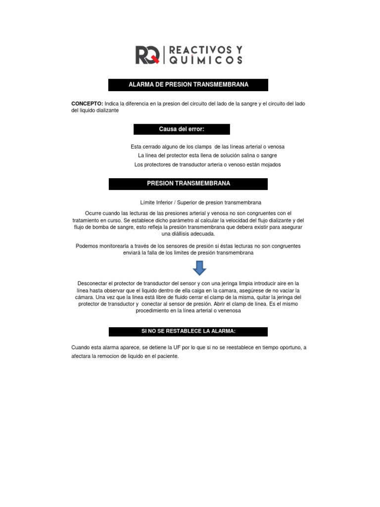 Alarma - Presion Transmembrana - 6 | PDF