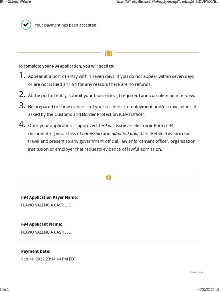 I94 - Official Website 2 | PDF