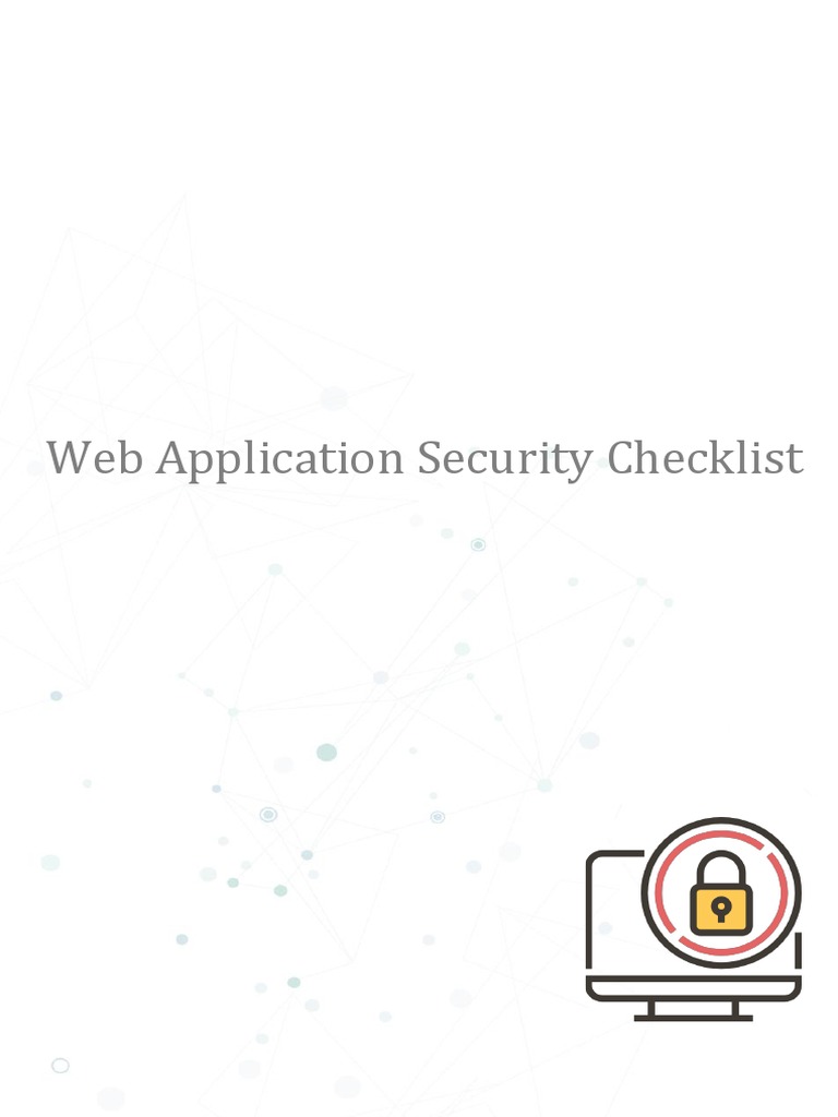 Web Application Security Checklist | PDF Web Application Security Checklist | PDF