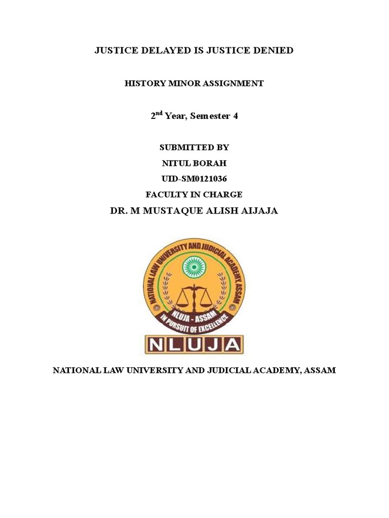 Justice Delayed Is Justice Denied Pdf