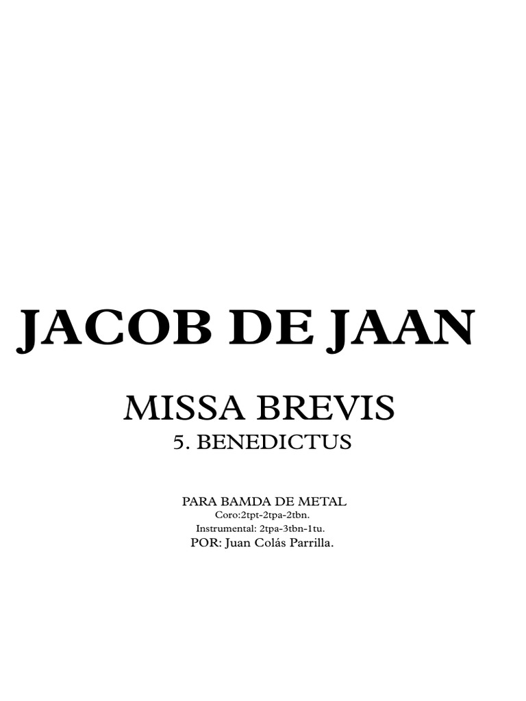 5.benedictus Coro Banda de Metal - Partitura Completa | PDF