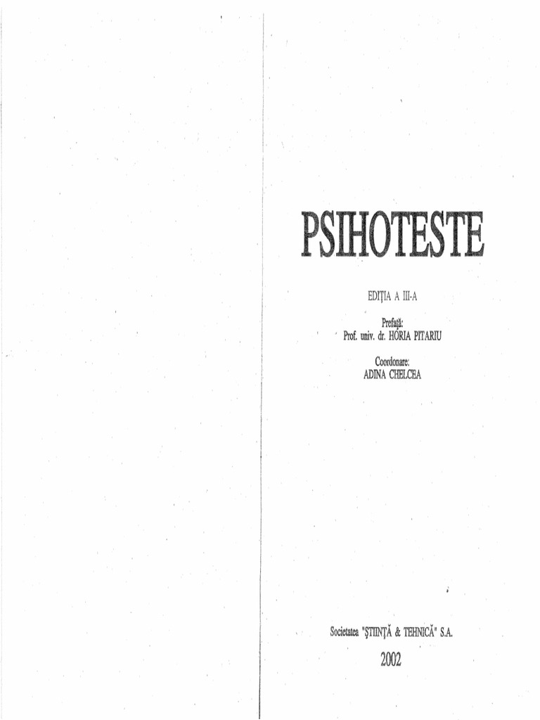 Horia Pitariu Psihoteste | PDF