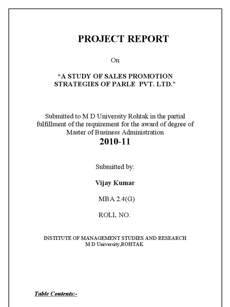 Parle PVT Report | PDF | Biscuit | Promotion (Marketing)